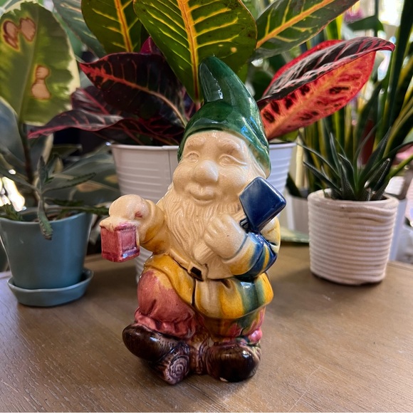 Vintage | Accents | Vintage Ceramic Garden Gnome Sculpture Figure 7 ...